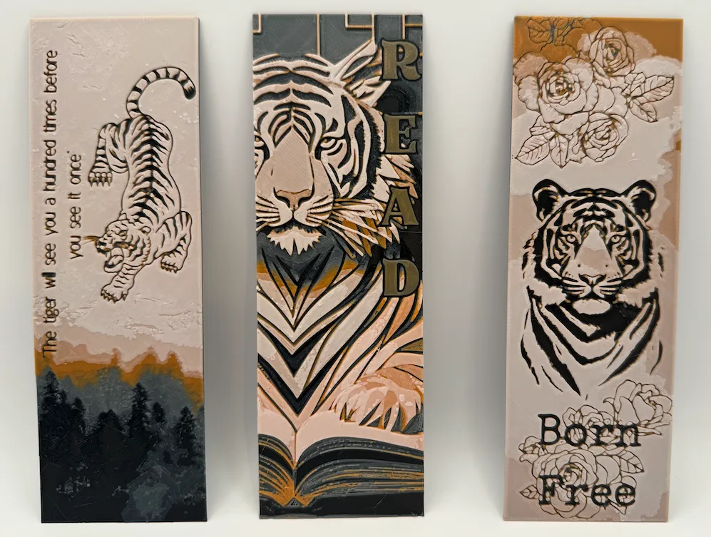 Tiger Hueforge Bookmarks by Taikounou - MakerWorld