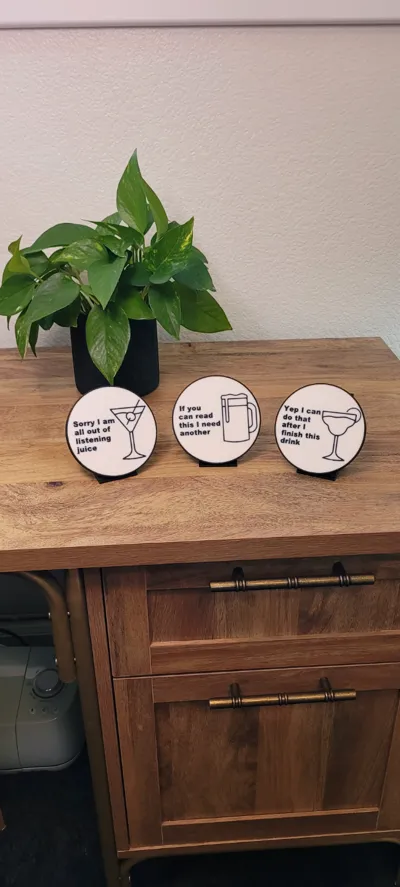 Funny Drinking Coasters - Free 3D Print Model - MakerWorld