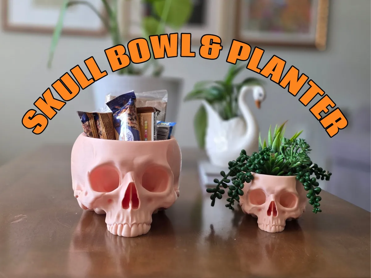 Skull Bowl & Planter - Free 3D Print Model - MakerWorld