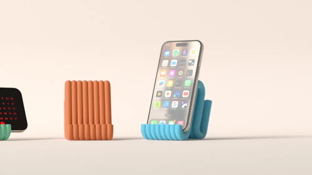 mobile phone stand. aesthtic wiggle phone rest - Free 3D Print Model ...