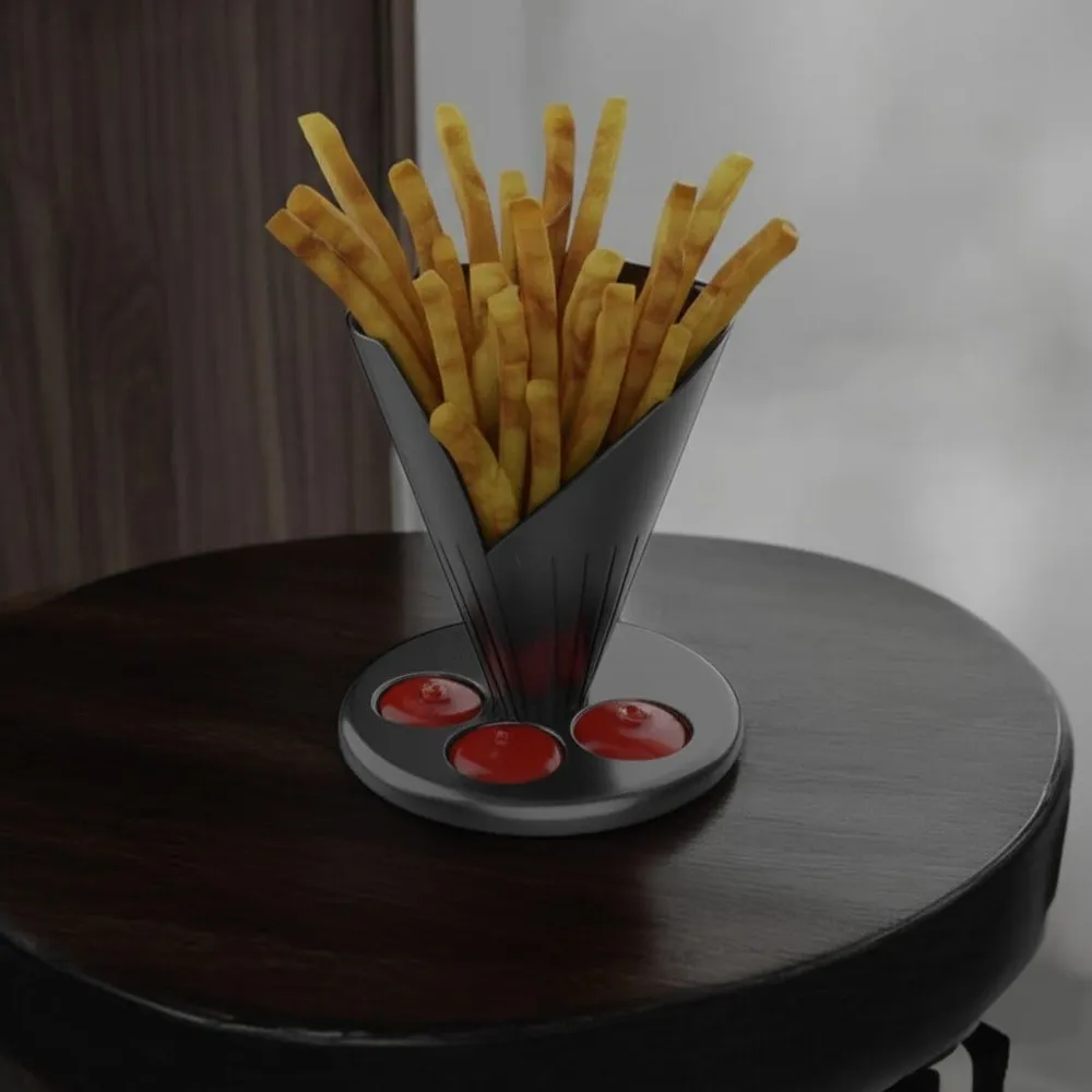 Fries Cup with Ketchup Space 3D Printed by 3d Craft Hub MakerWorld ...