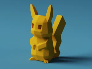 Low-Poly Pikachu (Pokemon) - Remastered Shared by Prof3D - MakerWorld