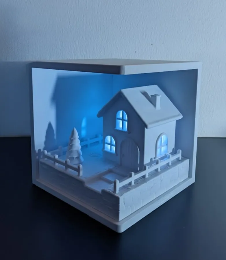 Diorama Snowy Christmas House Light by Leroyd MakerWorld: Download Free ...