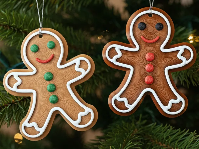 Gingerbread man Christmas Tree Ornament - Free 3D Print Model - MakerWorld