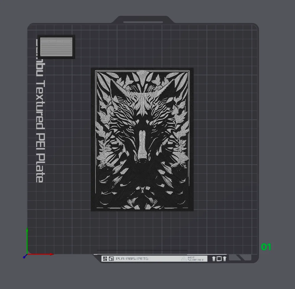 Wolf Art 2D | HueForge by Wall_Art_3D - MakerWorld