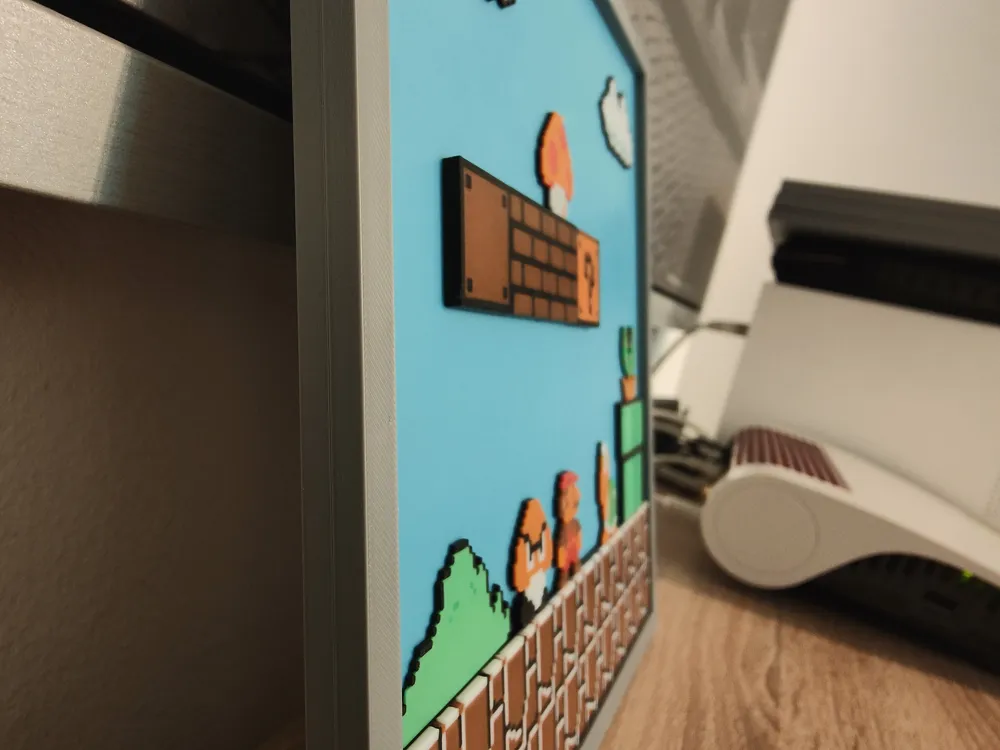 3D Retro Arcade Wallart Diorama Frame Game Mario - Free 3D Print Model ...