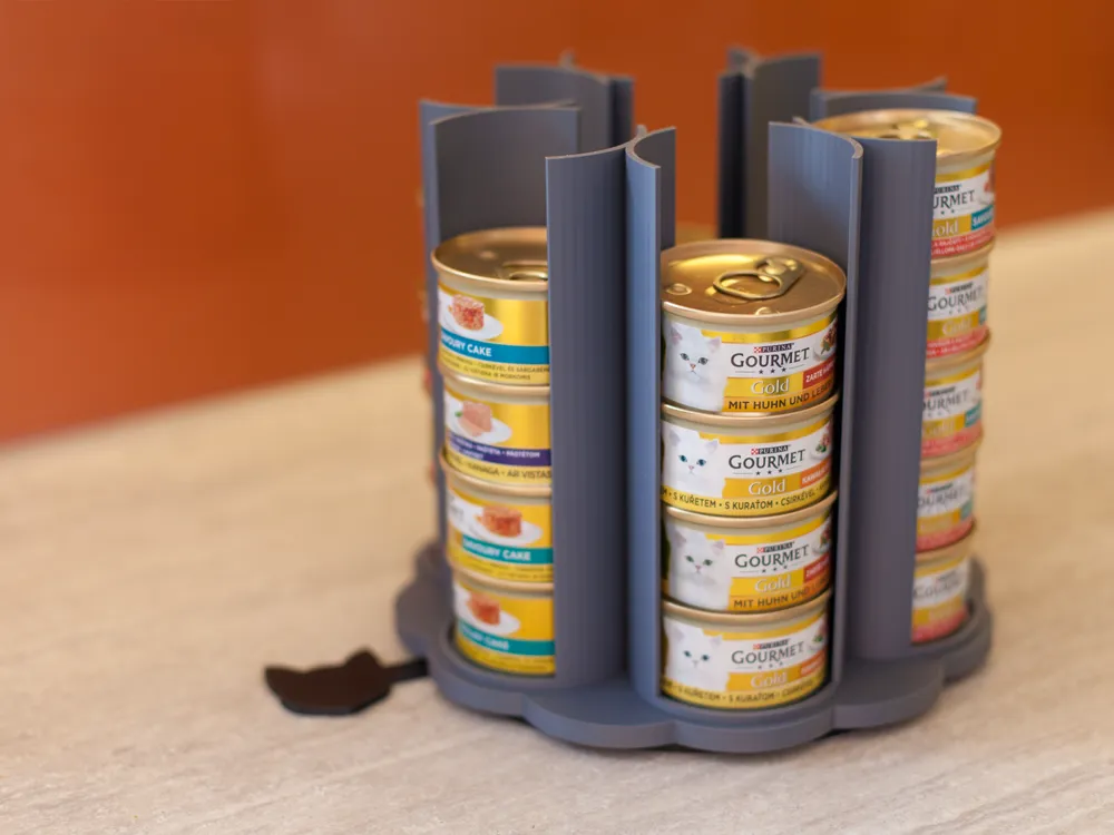 Gourmet (cat food) can storage system by Jessica - MakerWorld