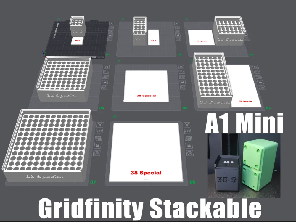 .38 Special Gridfnity Ammo Storage Boxes by We Be Printin' MakerWorld: Download Free 3D Models