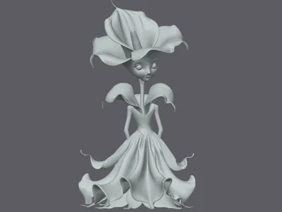 Human lady flower - Free 3D Print Model - MakerWorld