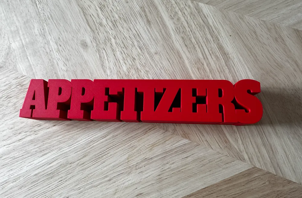 Appetizers Sign by Steph&Barry MakerWorld: Download Free 3D Models