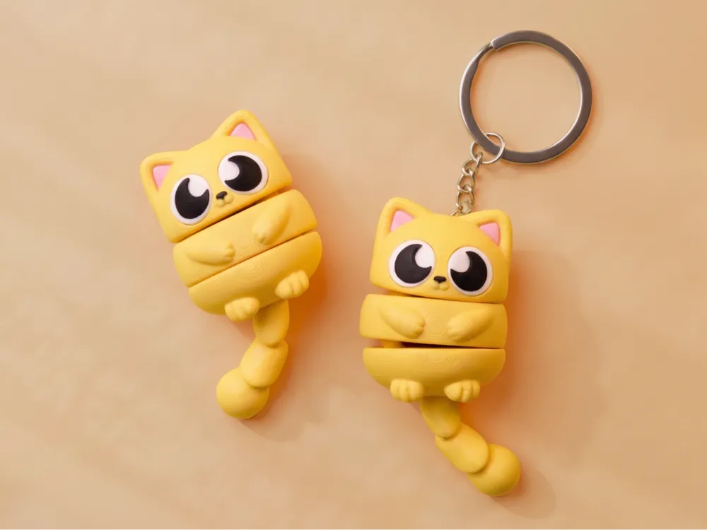 EGGO flexi Cat - toy and keychain - Free 3D Print Model - MakerWorld