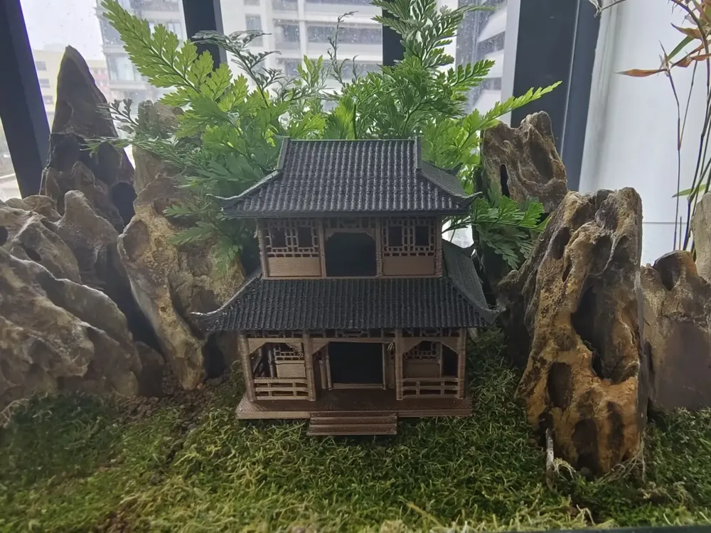 Double-layered Traditional Chinese Style House by 有糖跟我走吗（国风） - MakerWorld