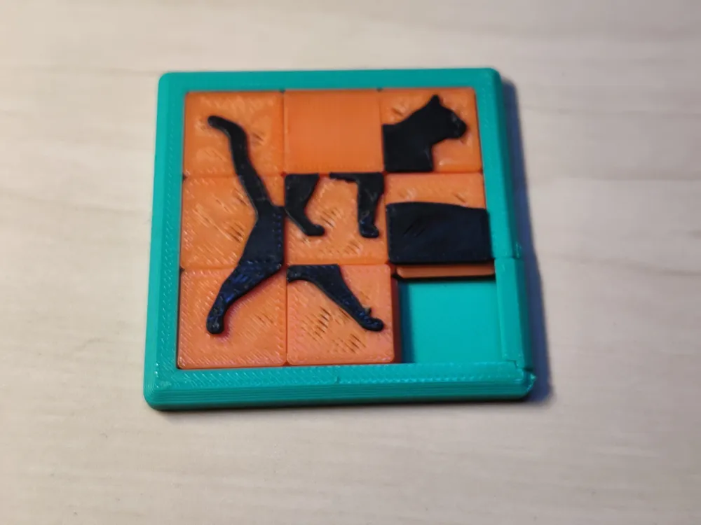 Cat Sliding Puzzle - Free 3D Print Model - MakerWorld
