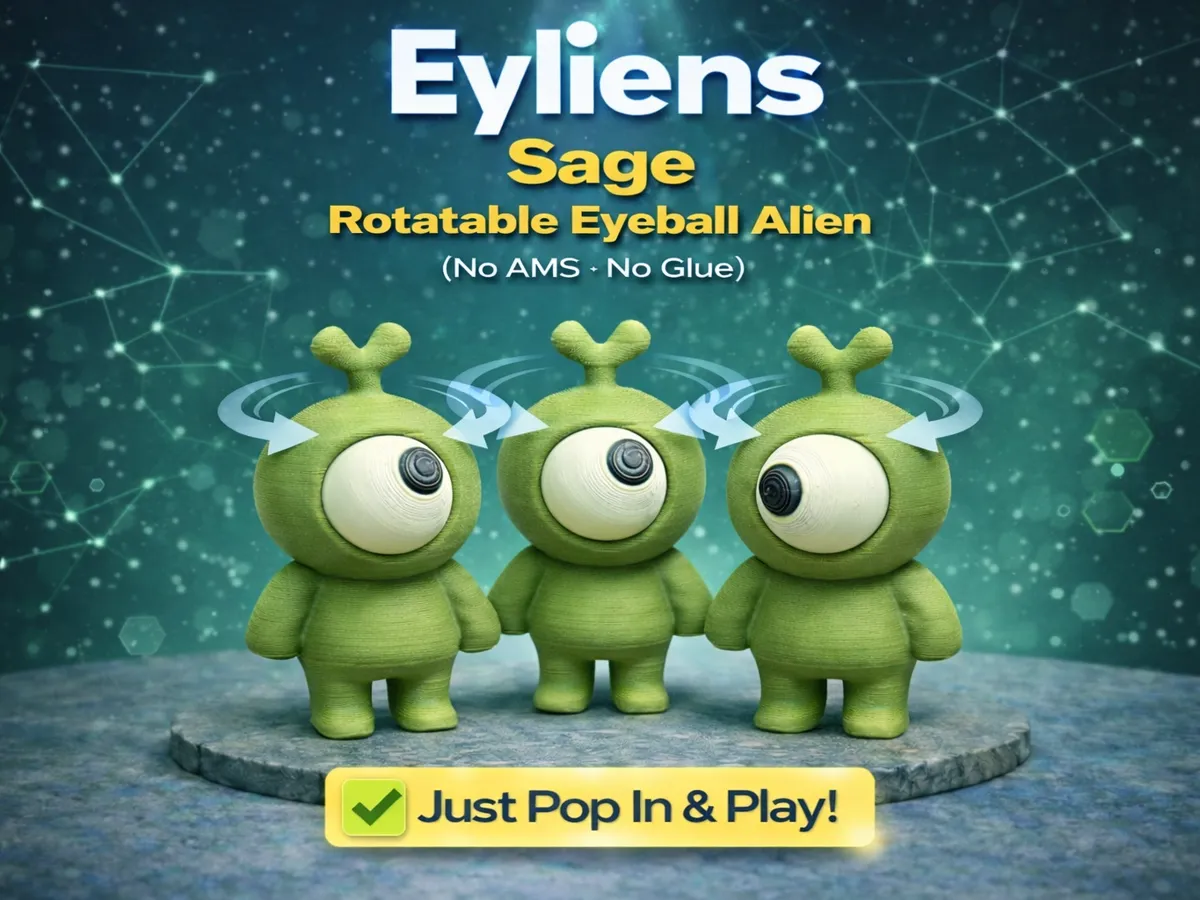 Eyliens Sage – Rotatable Eyeball Alien Desk Toy - Free 3D Print Model ...