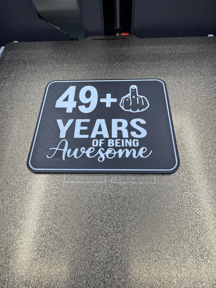 49 PLUS 1 SIGN FOR DOOR/FRIDGE/WALL by 3Dprinting4funMakerWorld ...