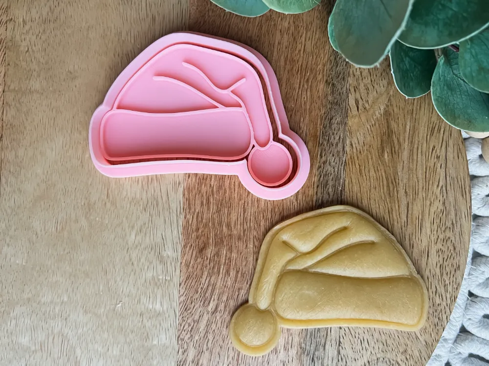 Cortador de biscoitos chapéu de Papai Noel + carimbo por ...