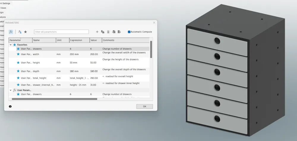 Easy to customize Parametric Drawers by Once in a Six Side MakerWorld: Download Free 3D Models