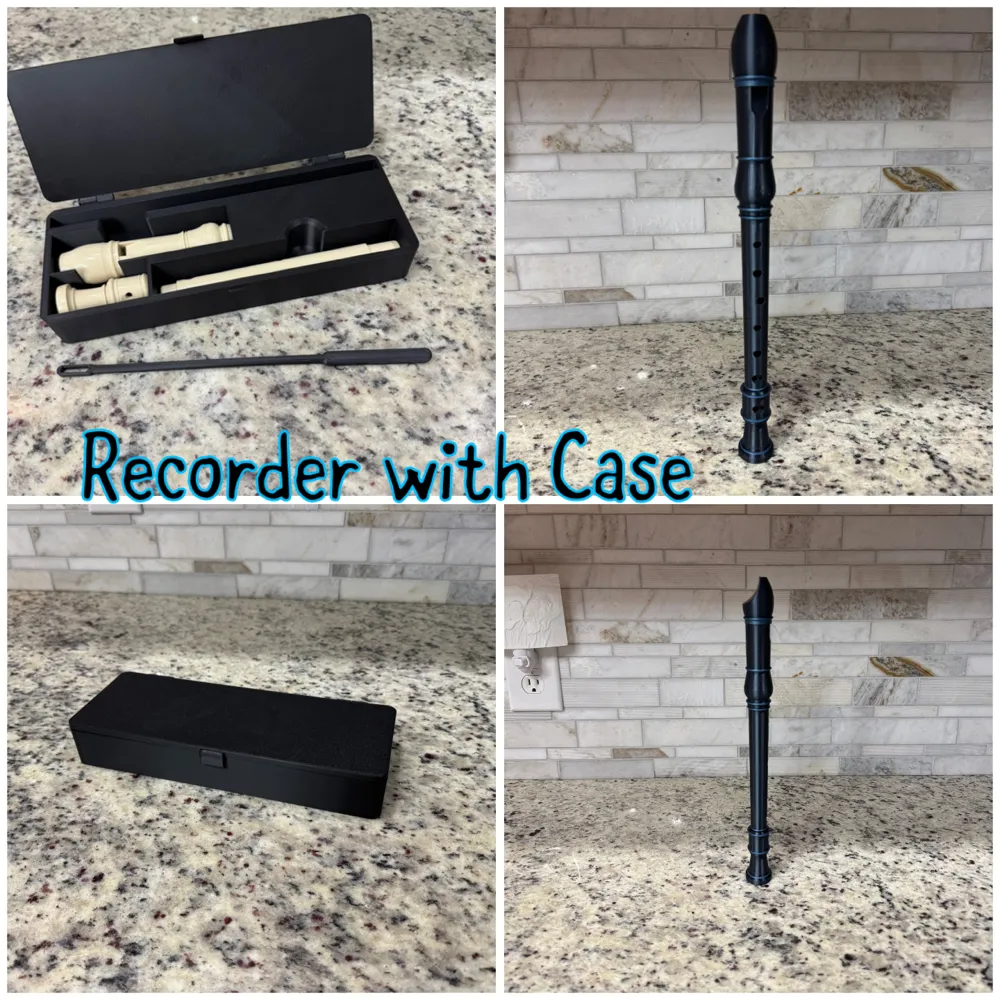 Soprano Recorder with Case and Cleaning Rod - Free 3D Print Model ...