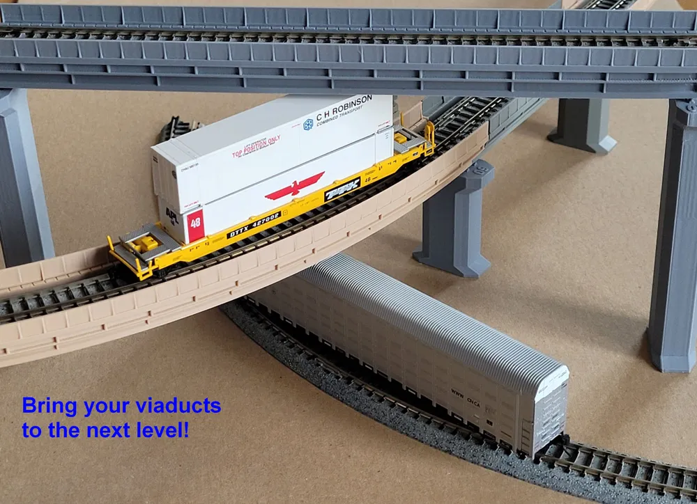 DIY-Viaduct for KATO-Unitrack, Double-Piers by Slanjonok MakerWorld ...