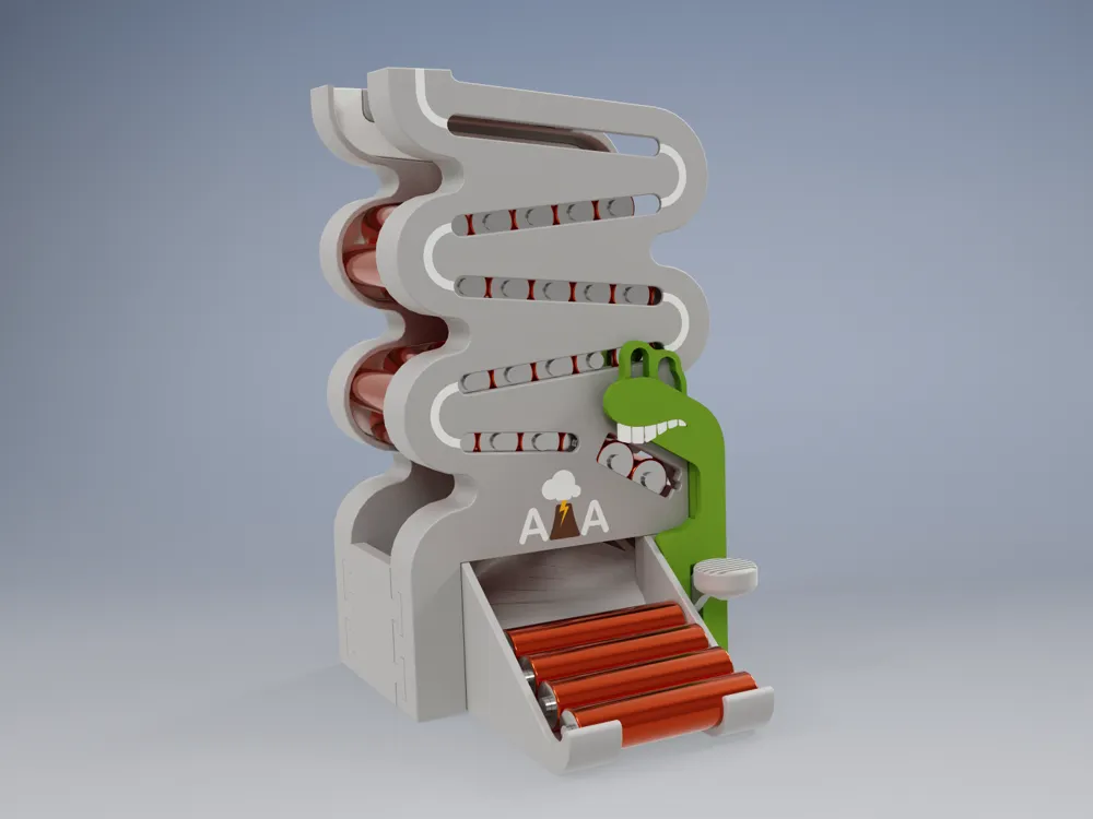 AAA Mechanical Battery Dispenser Slide by KG3Dee - MakerWorld