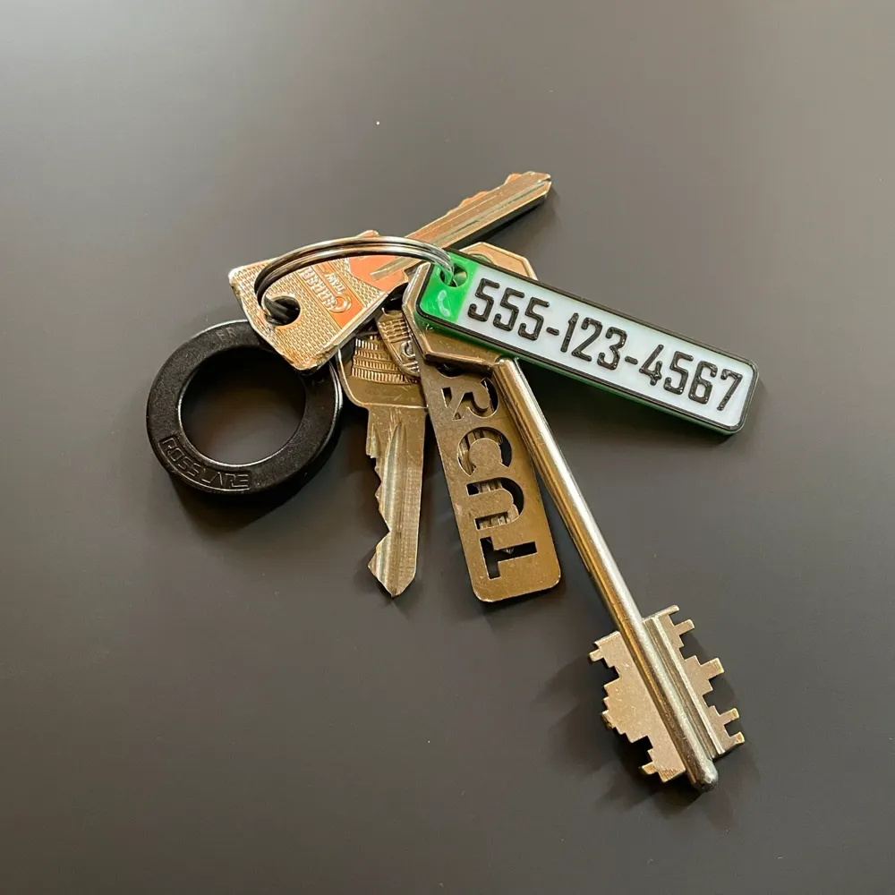 Phone number key ring by 123cut - MakerWorld