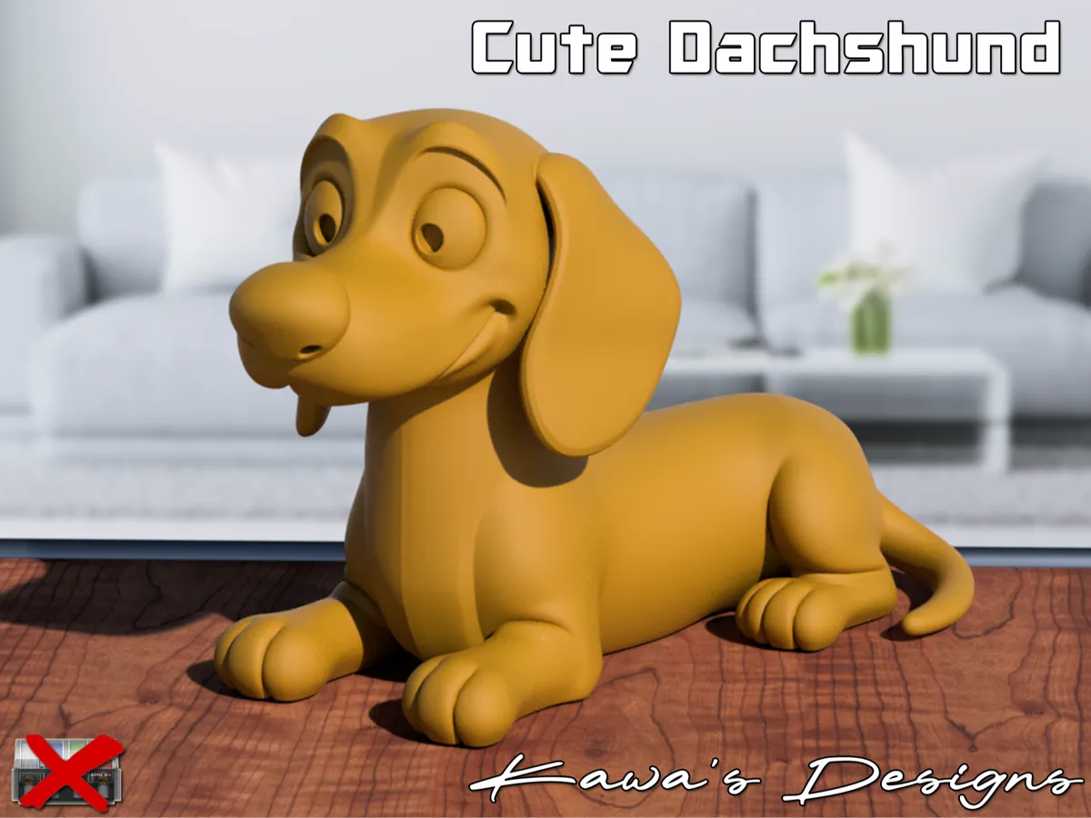 Cute Dachshund - Free 3D Print Model - MakerWorld