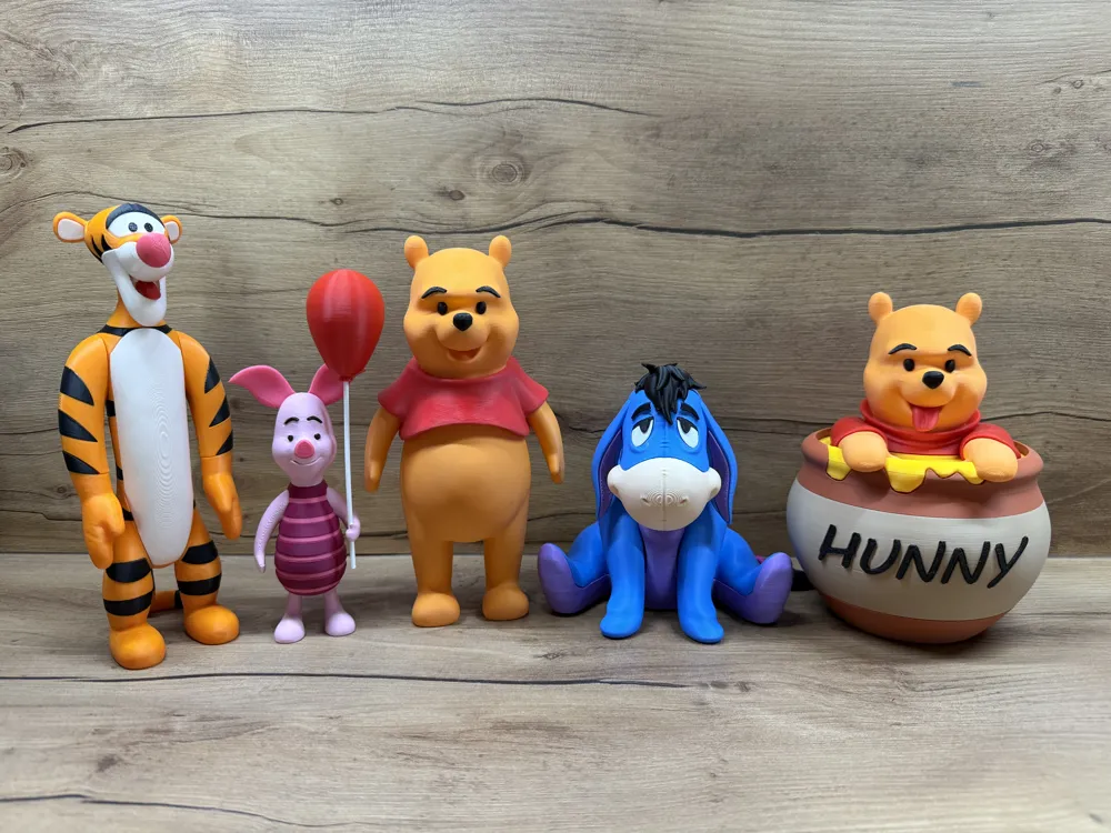 Winnie the Pooh multipart no AMS - Free 3D Print Model - MakerWorld