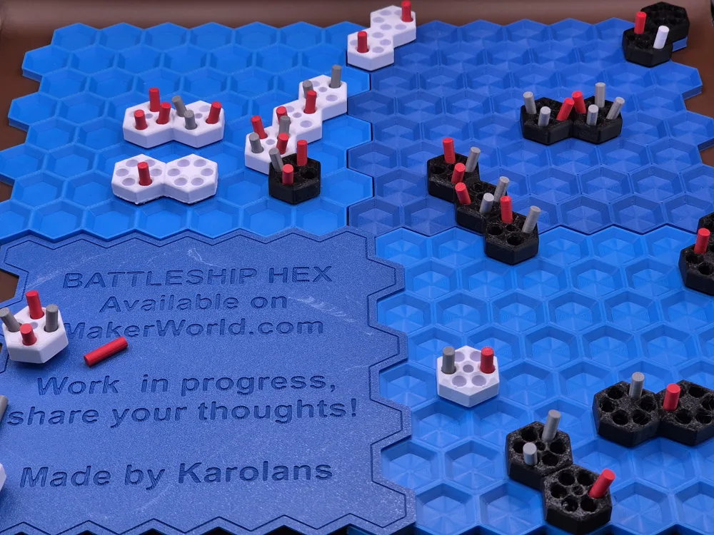 Battleship HEX Board Game by Karolans MakerWorld: Download Free 3D Models