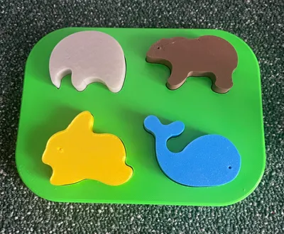 Animals - insert puzzle for kids by intommy - MakerWorld