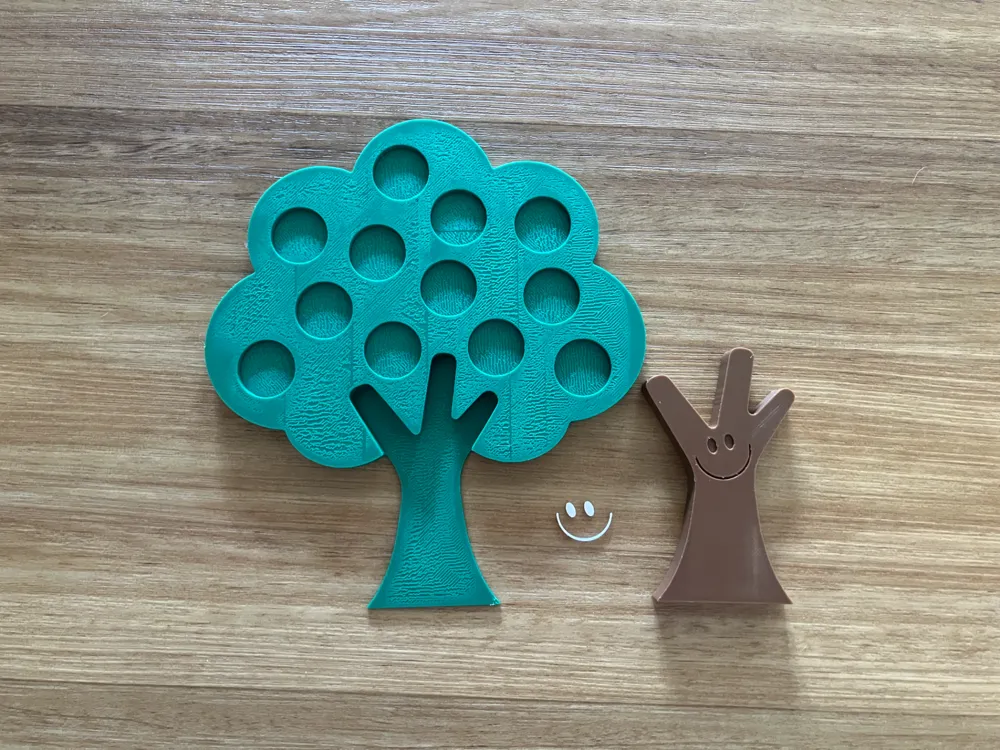 Happy Tree Pom Pom Sorting Tray by A*i*m*e*e* - MakerWorld