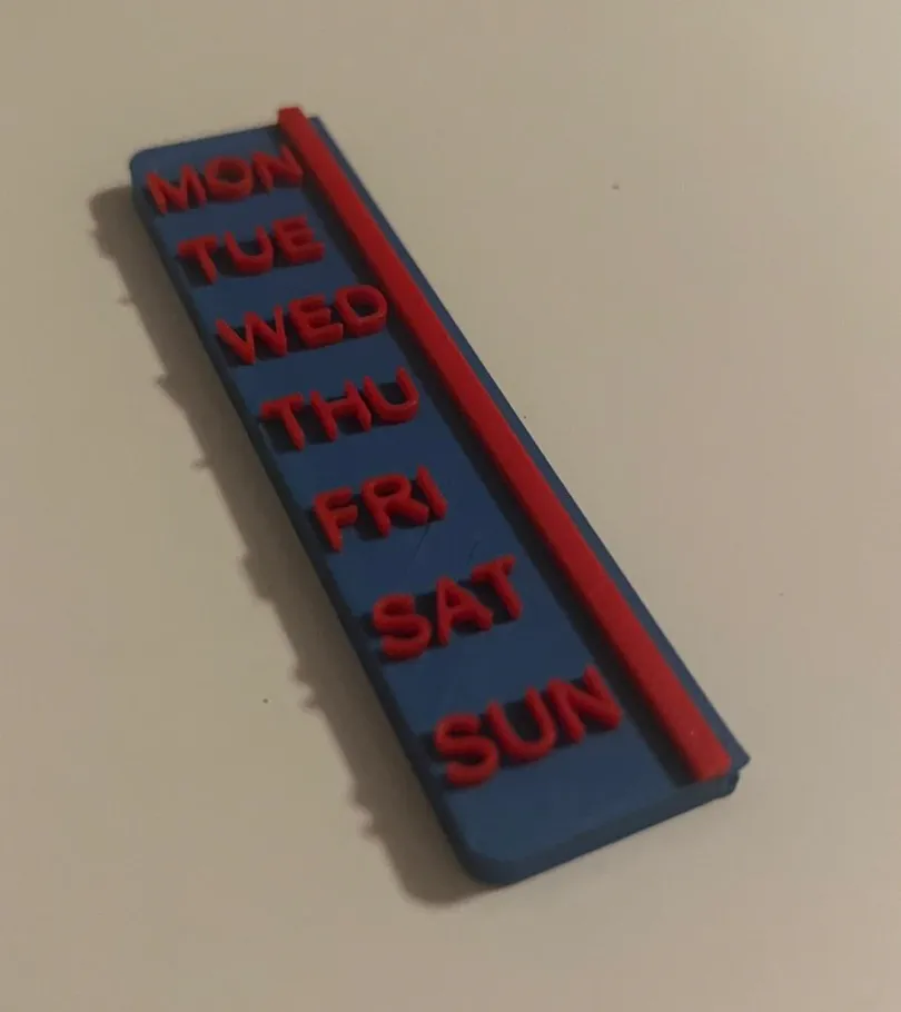 weekday calendar fridge magnet by vito.tudic MakerWorld: Download Free ...