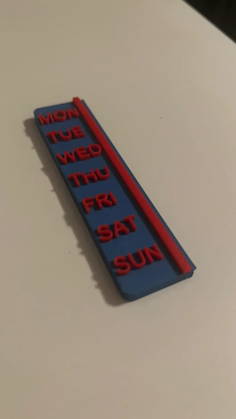 weekday calendar fridge magnet by vito.tudic MakerWorld: Download Free ...