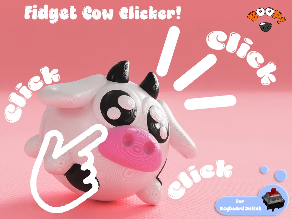 Cute Cow Fidget Clicker! - Free 3D Print Model - MakerWorld