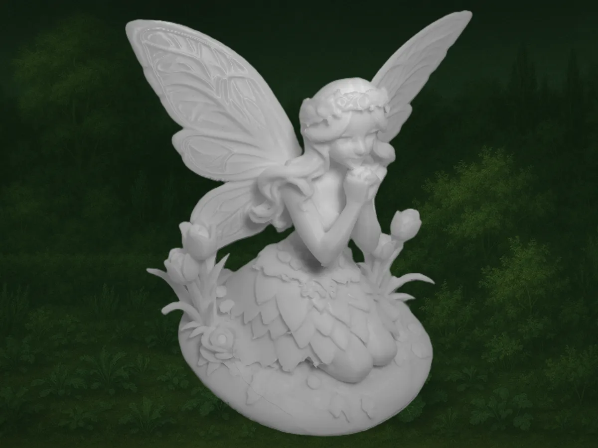 Garden Fairy with Clasped Hands - Free 3D Print Model - MakerWorld