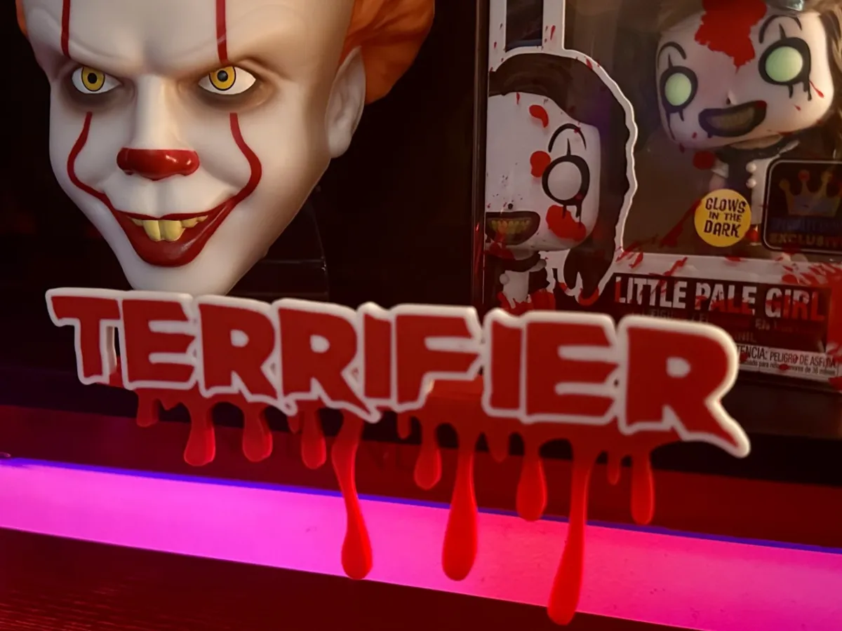 “Terrifier” Shelf Logo Dripping Blood Display - Free 3D Print Model ...