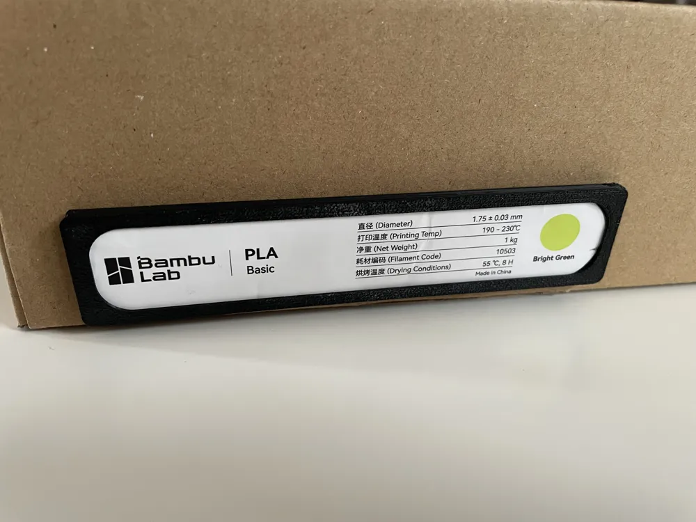Label holder for new Bambulab filament boxes - Free 3D Print Model ...