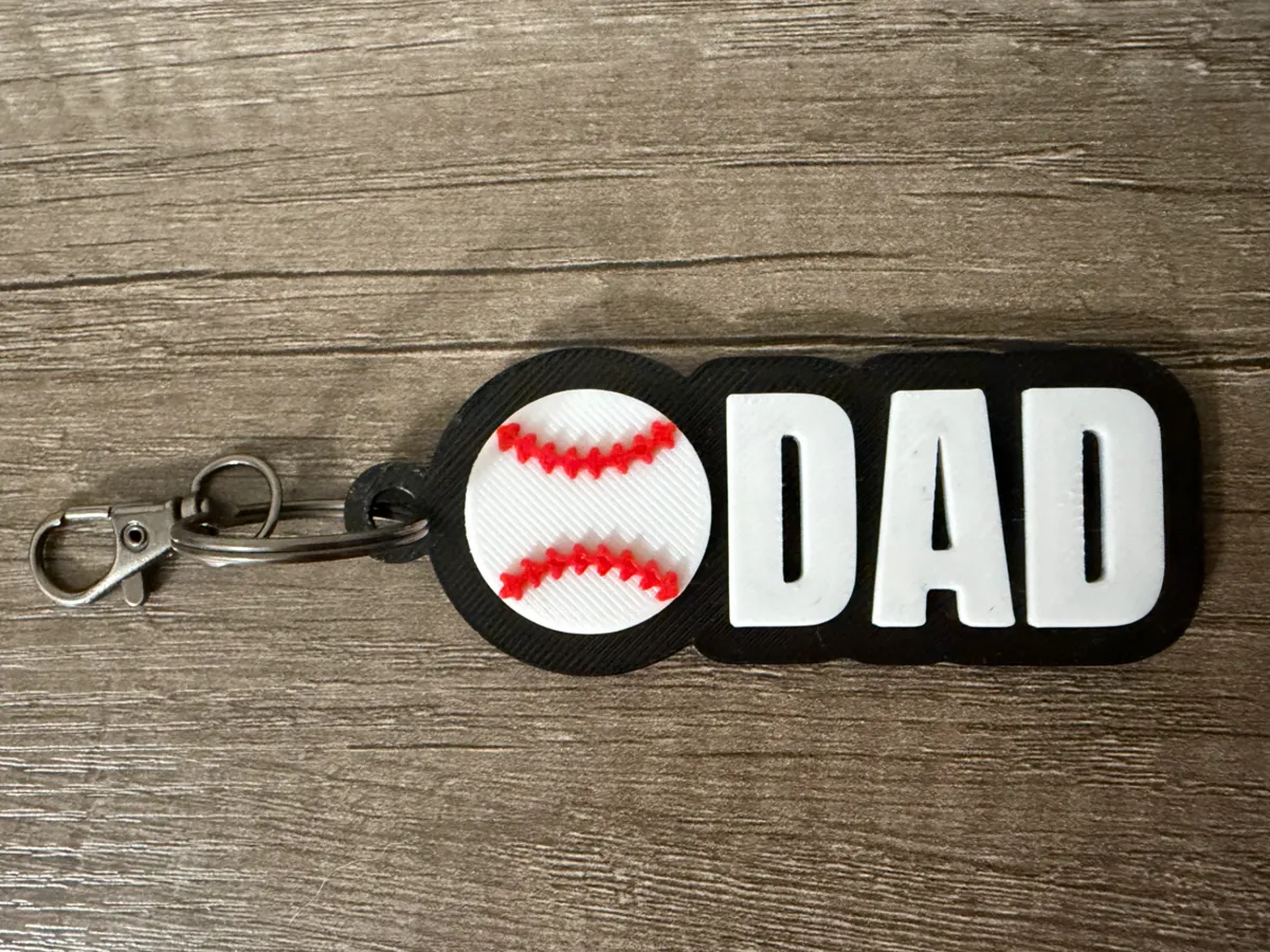 Baseball Softball Dad Keychain - Free 3D Print Model - MakerWorld