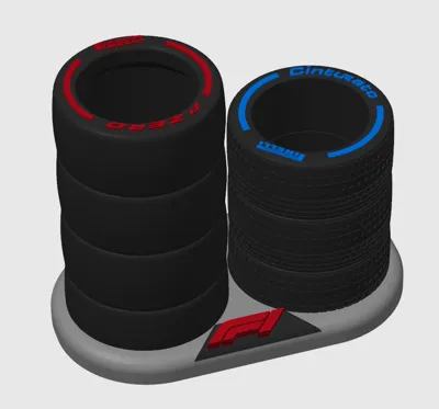 F1 Tire / Tyre Desk organiser by glenngri - MakerWorld