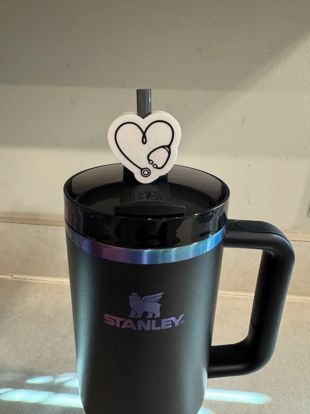 Stethoscope Heart Stanley Cup Straw Topper - Free 3D Print Model ...