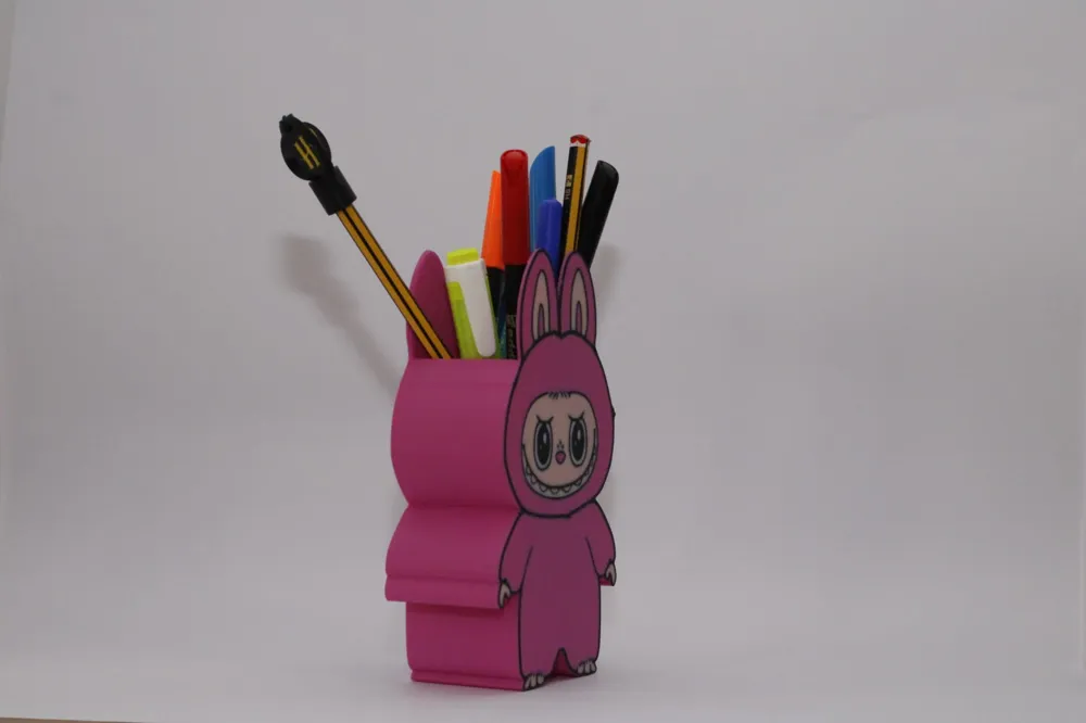 Labubu pencil holder - Free 3D Print Model - MakerWorld