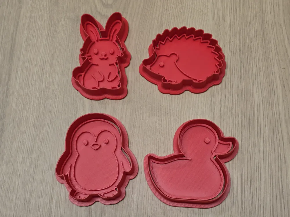 Bunny Hedgehog Duck Penguin Cutter Cookie Stamp - Free 3D Print Model ...