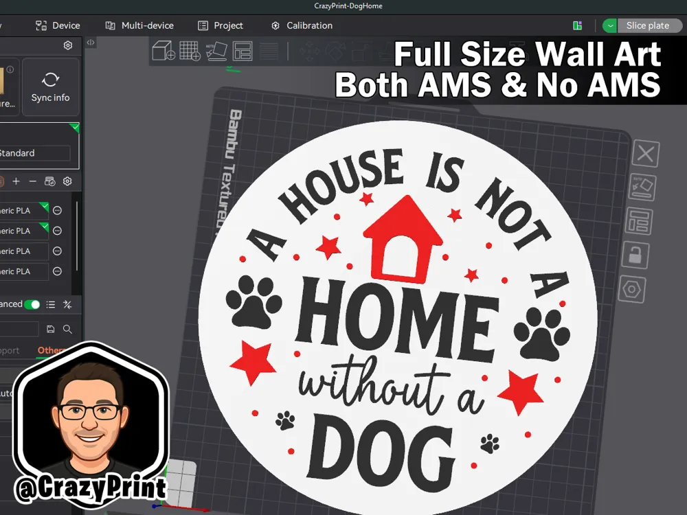 Not a home without a DOG! Cute dog wall Art-No AMS - Free 3D Print ...