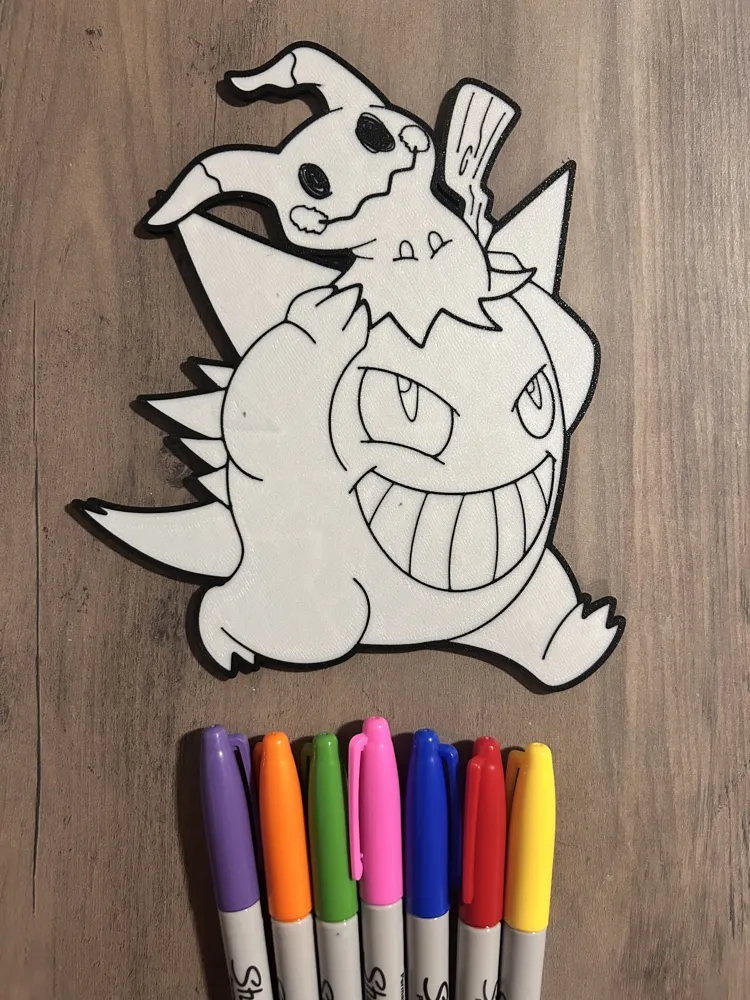Pokemon Gengar and Mimikyu Color Art by K3DPrint MakerWorld: Download ...