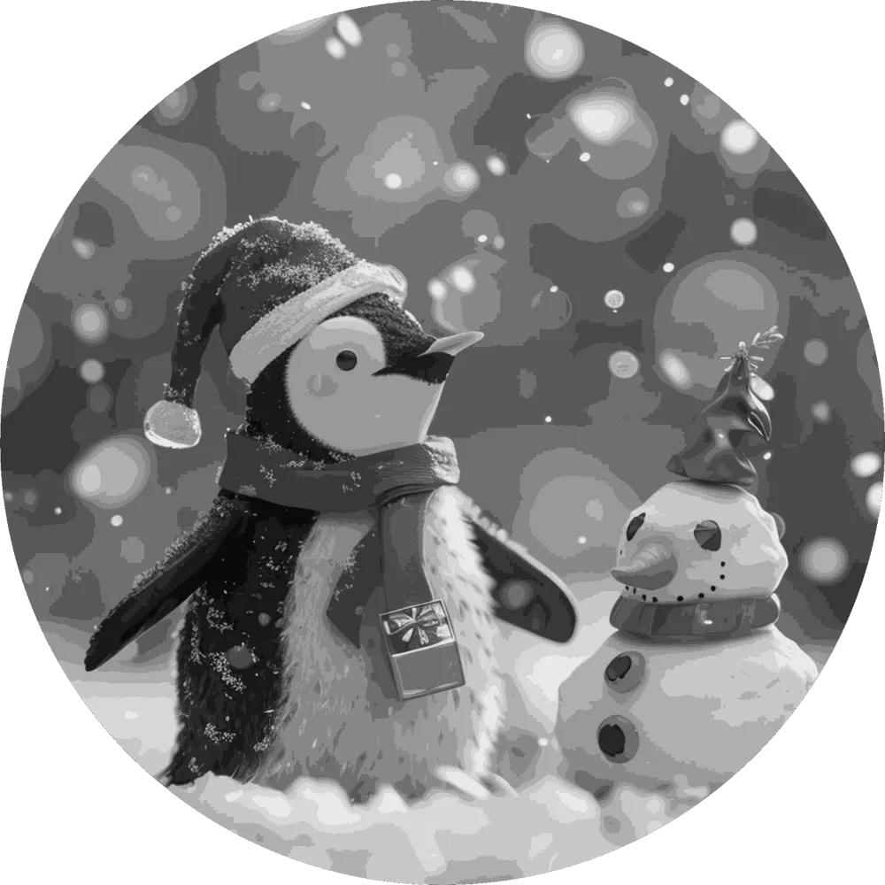 Christmas penguin with snowman by NL Roy - MakerWorld