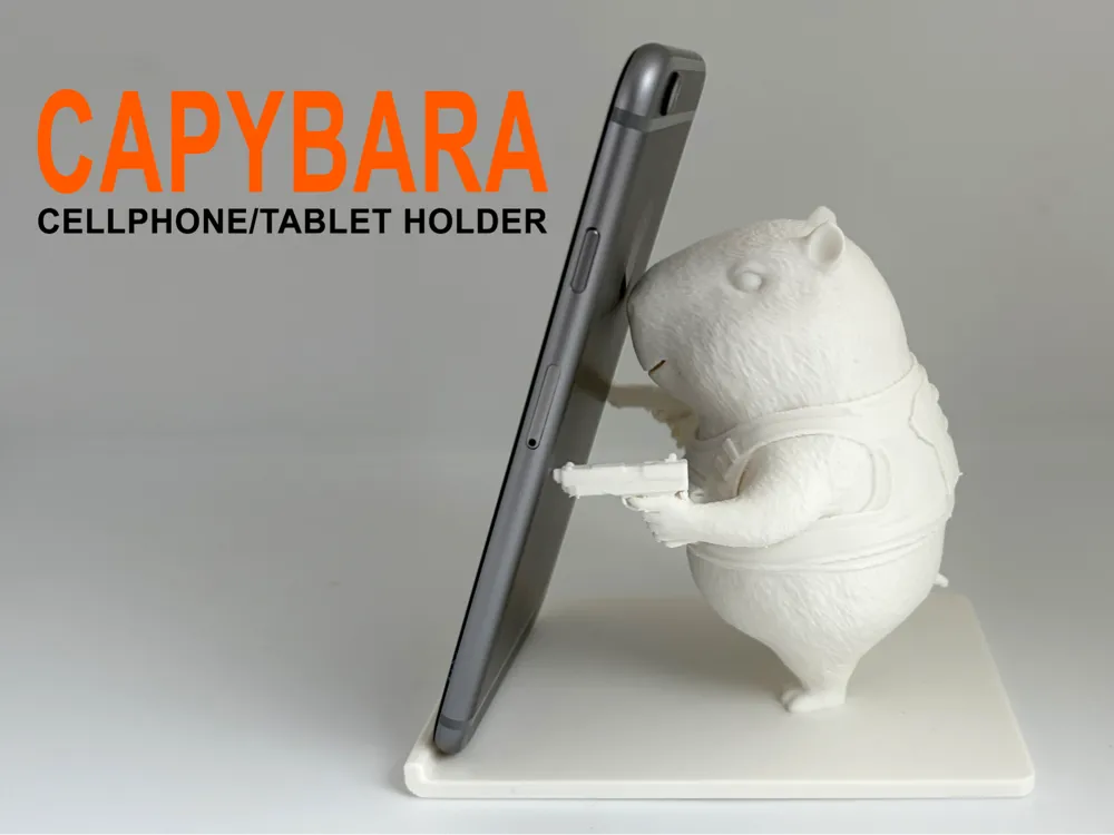 Capybara with Guns Cellphone/Tablet Holder - Free 3D Print Model ...