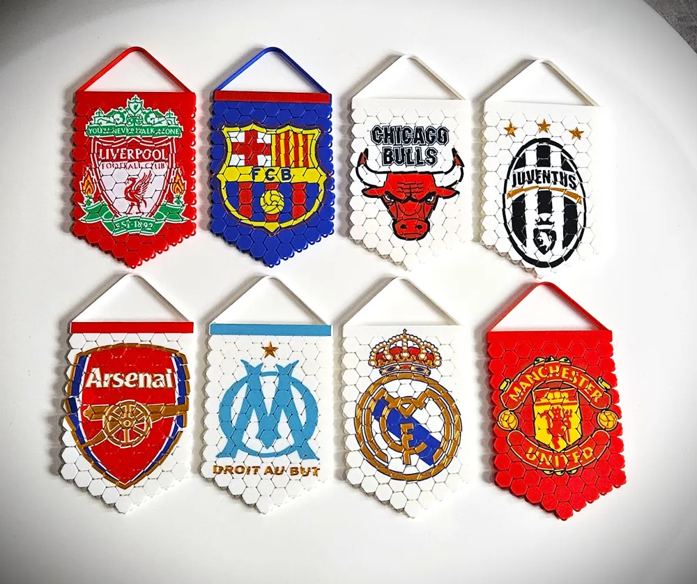 Real Madrid Football Club articulated Flag - Free 3D Print Model ...