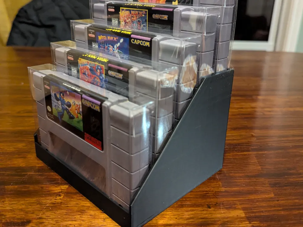 Simple 5 Tier SNES Game Cart (in Protector) Stand Remixed by ...