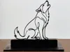 Howling Wolf Minimalist Line Art Statue & Wall Art - Free 3D Print ...
