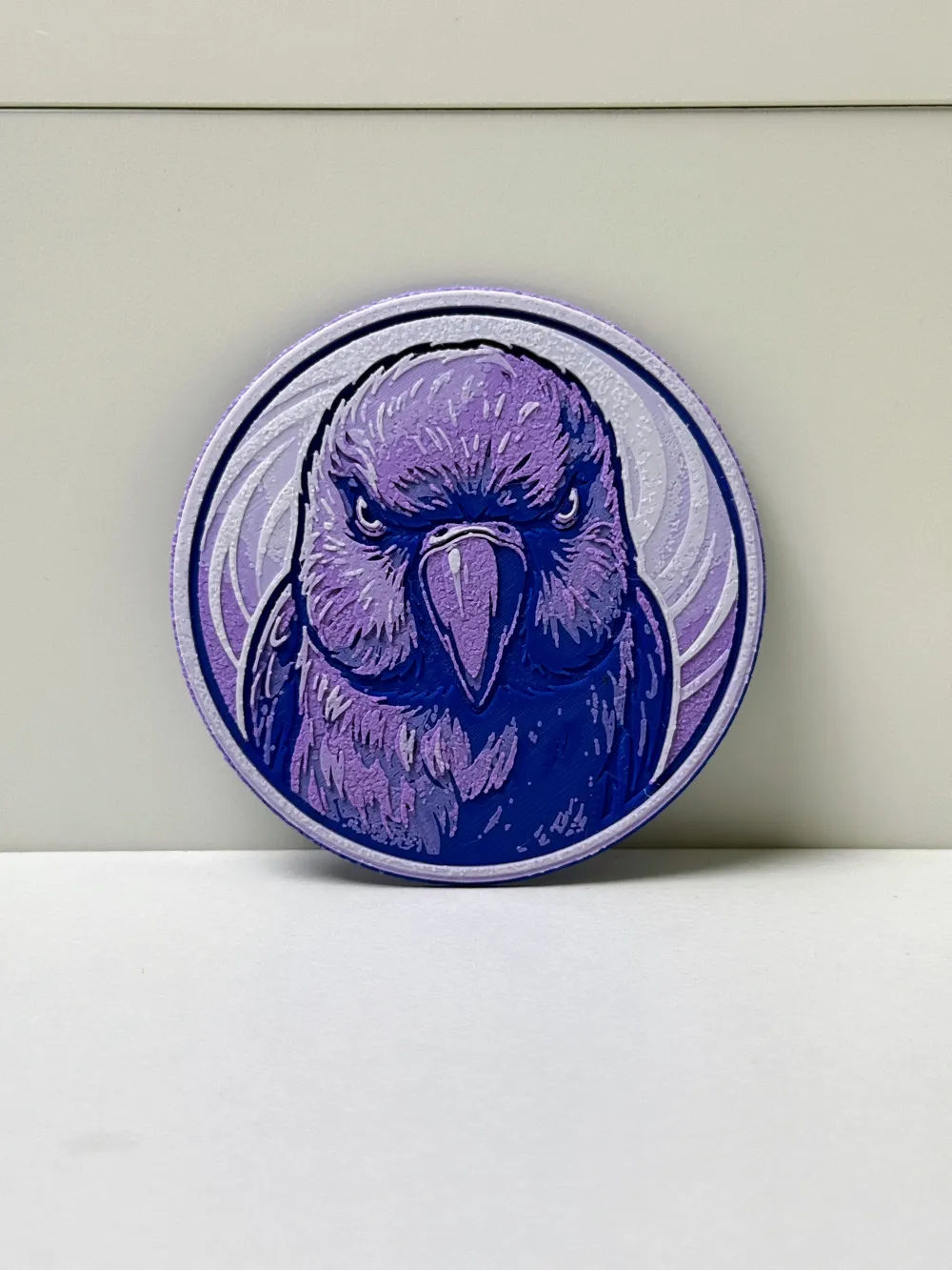 Indian Ringneck Angry Textured Coaster - Free 3D Print Model - MakerWorld
