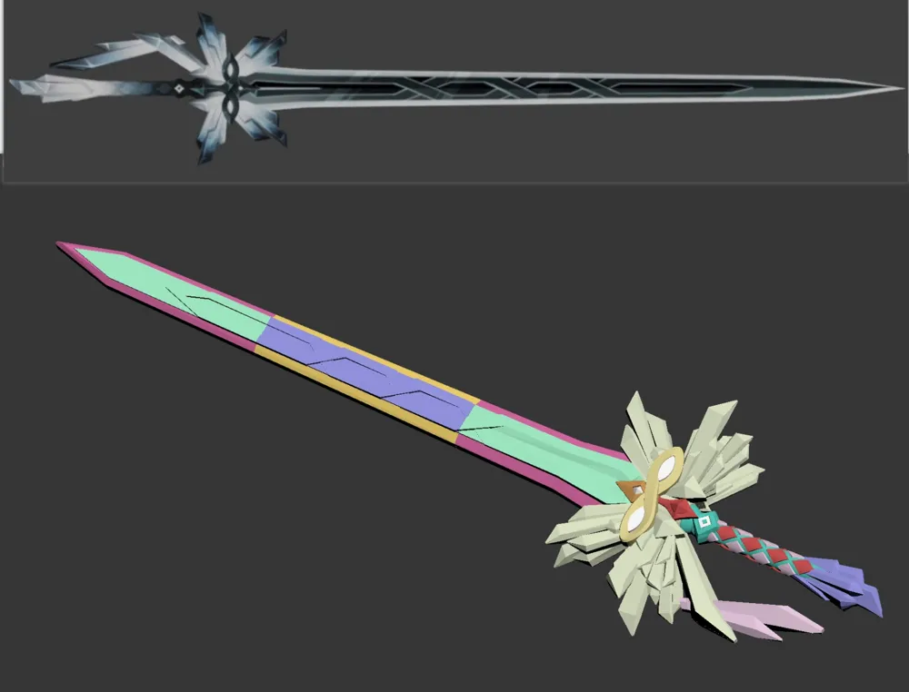 Genshin Impact - The Captain's Cryo Sword (Glow-in-the-Dark Version) by ...